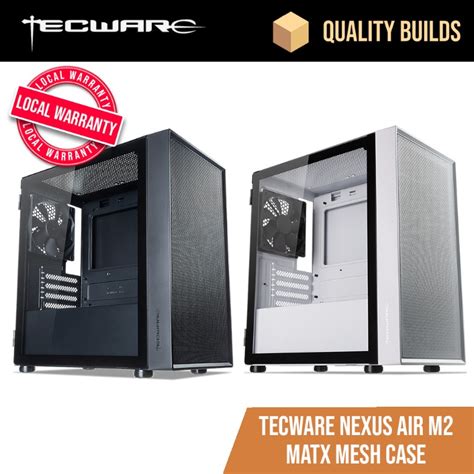 Tecware Nexus Air M2 White Matx Itx Mesh Case Chassis Cpu Computer Desktop Mid Towerwith 3 Fans