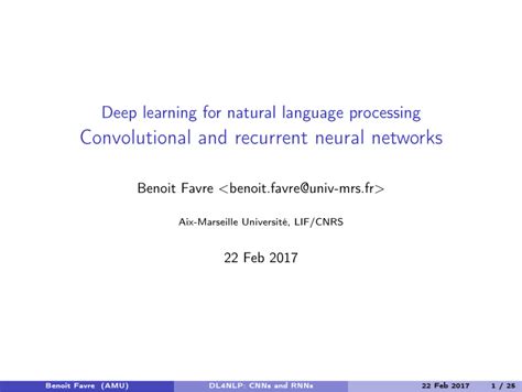 Ppt Convolutional And Recurrent Neural Networks Benoit Favre