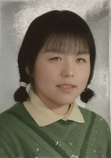 单人 写实的 个女孩 牙齿 双马尾 毛衣 短双马尾刘海面色红润红脸蛋白色背景绿色毛衣室 豆友vLWI的以图出图 图片美化作品