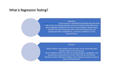 Regression Testing Ensuring Software Stability And Quality Ppt
