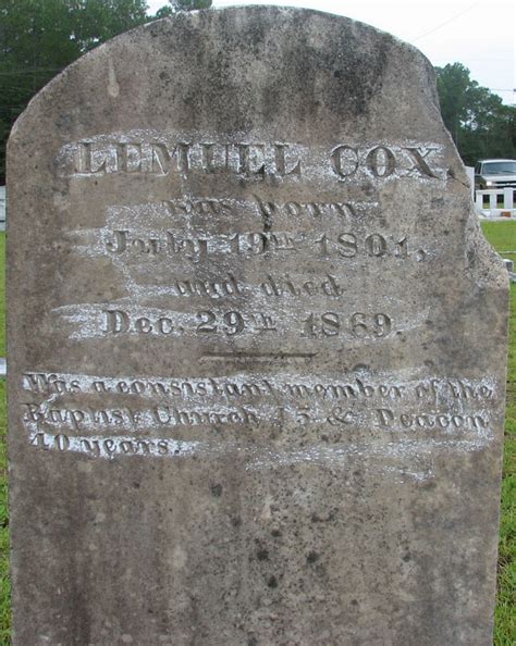 Lemuel Cox 1801 1869 Mémorial Find A Grave