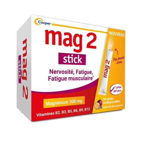 mag 2 stick magnésium 300mg 30 sticks docmorris france