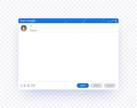 Premium Vector Email Window Template New Message Interface Mockup Computer Desktop Screen Of