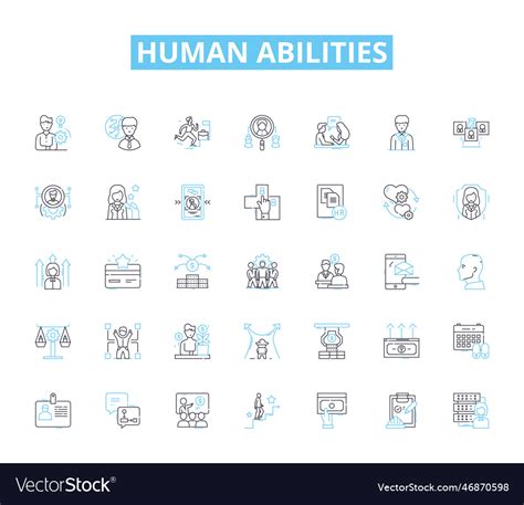 Human Abilities Linear Icons Set Resilience Vector Image