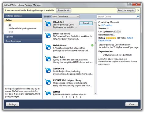 NuGet Release Notes Microsoft Learn