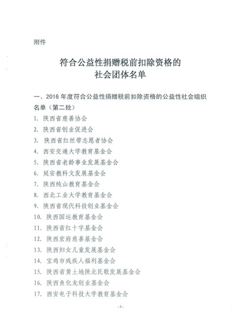 我校教育基金会获得 2016年度公益性捐赠税前扣除资格 陕西师范大学教育基金会 网站