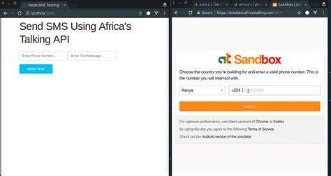 sending sms using node js express and africa s talking sms api by