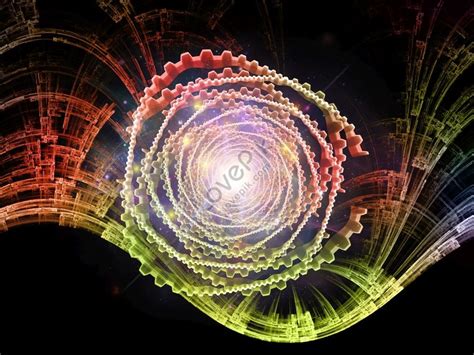 정보 기술과 관련된 가상 그리드와 프랙탈 기어로 만든 추상 디자인 내부 모습 시리즈 사진 무료 다운로드 Lovepik