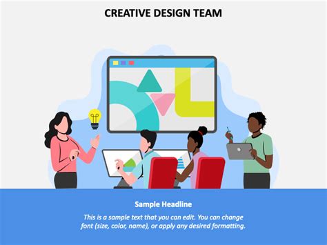 Creative Design Team Illustration For PowerPoint And Google Slides PPT Slides