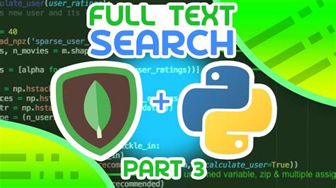 Mongodb Python Full Text Search With Atlas Search Youtube