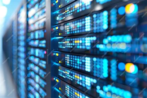Conceptual Illustration Of Data Storage System With Database And Computer Server Premium Ai
