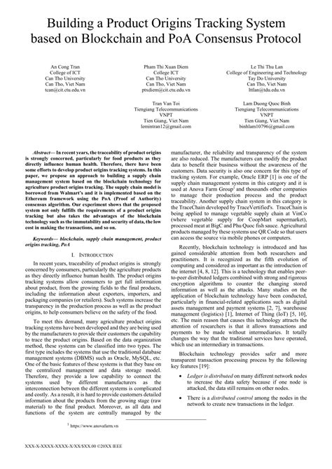 Pdf Building A Product Origins Tracking System Based On Blockchain