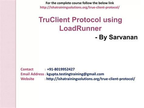 Truclient Protocol Using Loadrunner Pptx