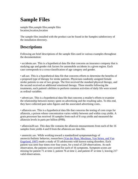 Pdf Sample Files Niu College Of Educationwalkerstatisticsspss