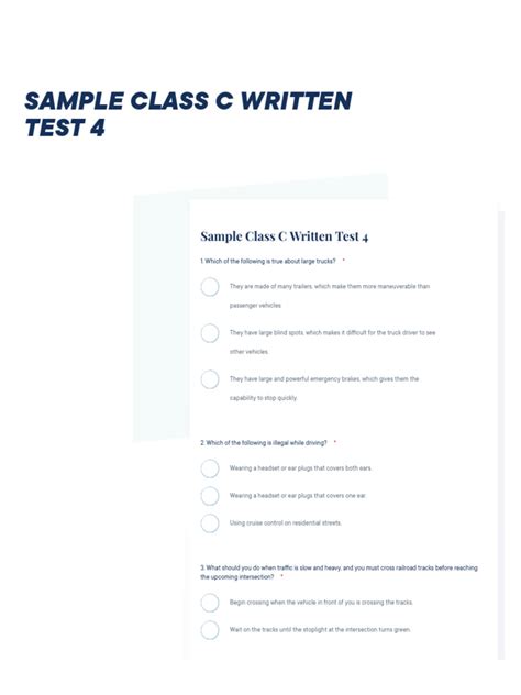 Sample Class C Written Test 4 California Dmv Pdf Sample Class C Written Test 4 California Dmv Pdf