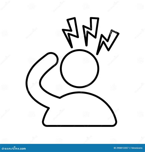 Discomfort Dither Icon Line Outline Symbol Stock Illustration