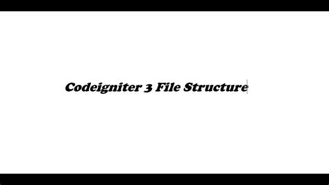 Codeigniter 3 File Structure Youtube