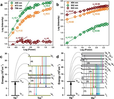 Double Logarithmic Plots Of The Laser Power Dependent Emission