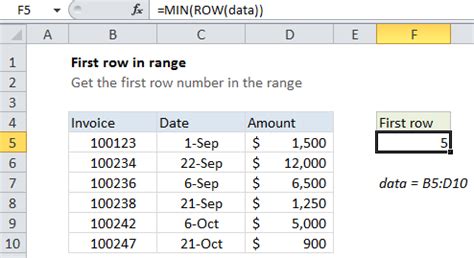 How To Get First Row Number In Range In Excel September 8 2025 Excel Office