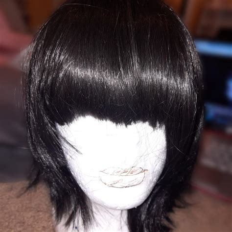 Short Black Cosplay Costume Wig The Bangs Have Been Depop