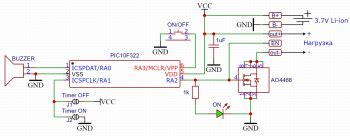 Контроллер управления питанием для Li-ion аккумуляторов на PIC10F322