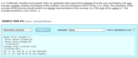 Solved Arithmetic Smallest And Largest Write An Chegg