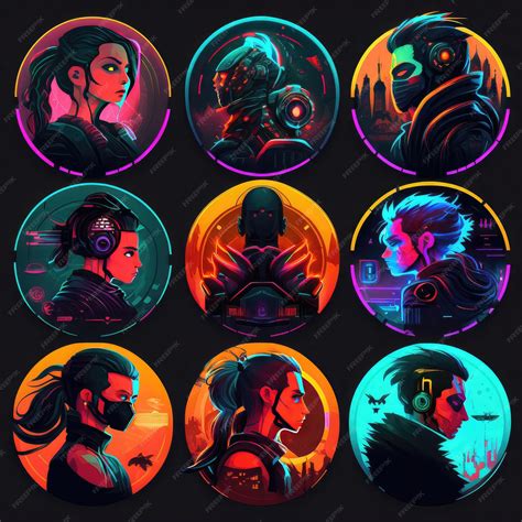 Light Cyberpunk Character Avatar Ai Generated Techno Virtual Glow Frame