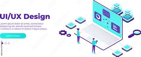 UI UX Design Concept Banner Vector Isometric Illustration Ui Concept For Your Website Data