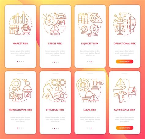Premium Vector Risk Categories Gradient Red Onboarding Mobile App