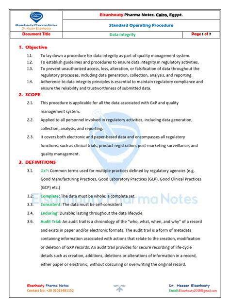 Data Integrity Qms Sop Pdf Computer Security Security