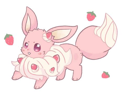 Eevee X Alcremie Fusion By Snowvana On Deviantart Cute Pokemon