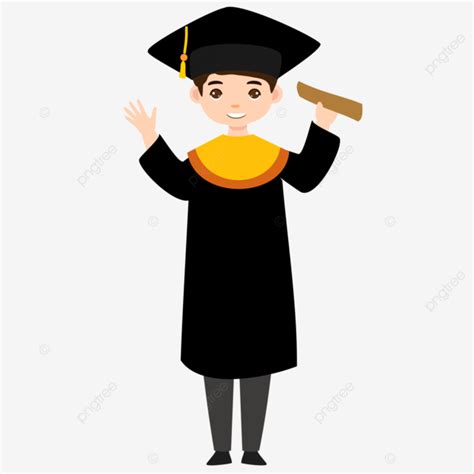كارتون صبي صغير في زي التخرج كرتون تخرُّج مخصص Png والمتجهات للتحميل