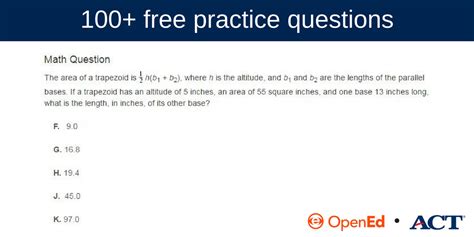 Sample Questions For Act Test Examples Papers