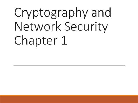 cryptography and network security chapter 1 chapter 2