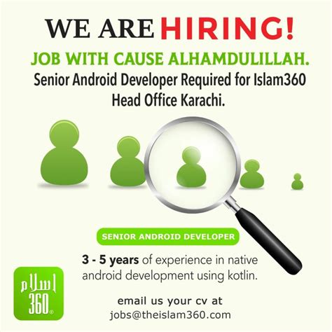 Job With Cause Alhamdulillah Senior Android Developer Required For