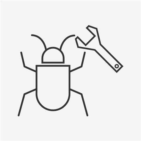 Bug Fixing Line Black Icon Line Icons Black Icons Bug Icons PNG And Vector With Transparent