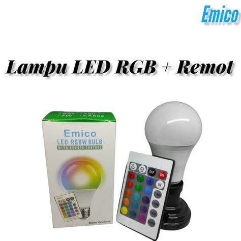 Jual Lampu Led Bohlam RGB 7 Watt Emico Dengan REMOTE Shopee Indonesia