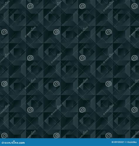 Seamless Geometric Vector Pattern With Shapes Overlaping Each Other In Rows 3d Effect Vector