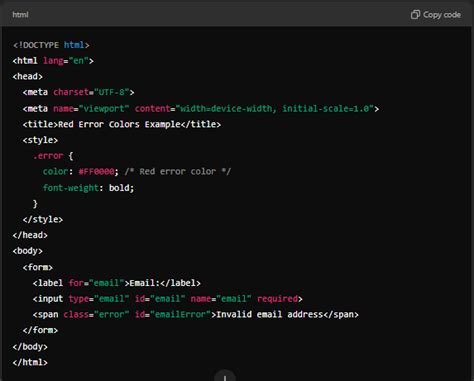 Red Error Colors Html Best Practices For Web Development