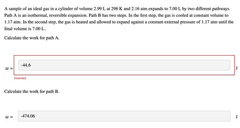 solved calculate the work for path a calculate the work for