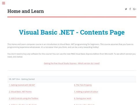 Visual Basic Net Programming For Beginners Handout For 9th 10th