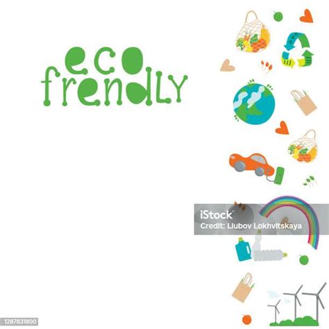 에코 프렌디 컨셉 흰색 배경에 격리 된 손으로 그리기 에코 전단지 벡터 스톡 일러스트레이션입니다 Eps 10 0명에 대한 스톡 벡터 아트 및 기타 이미지 Istock
