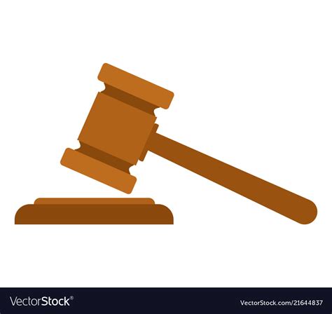Judge or auction gavel icon in flat style Vector Image
