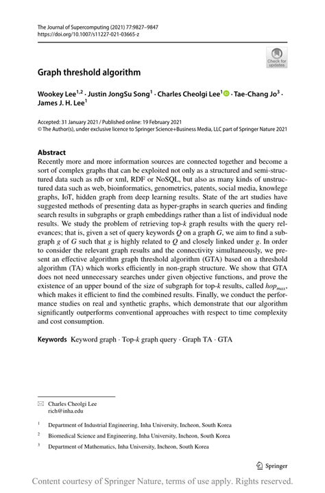 Graph Threshold Algorithm Request Pdf