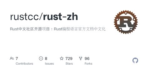 Github Rustccrust Zh Rust中文社区开源项目：rust编程语言官方文档中文化