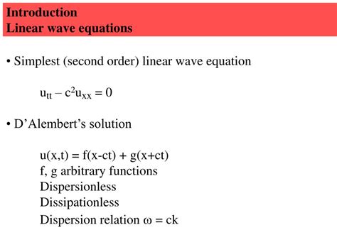 Ppt Ii Nonlinear Wave Equations Powerpoint Presentation Free Download Id 4443962