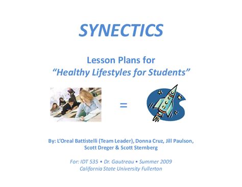 Ppt Synectics Lesson Plan