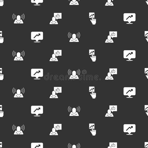 Set Team Leader Graph Schedule Chart Head Hunting And Hand Like On Seamless Pattern Vector