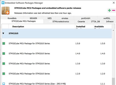 Solved Fail To Get Required Stm32cube Firmware Package Stmicroelectronics Community