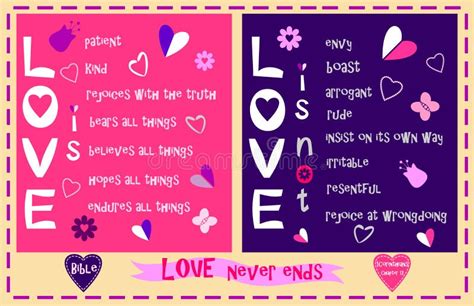 Liebe In Den Korinthern Das Dreizehnte Kapitel Vektor Abbildung